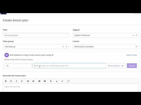 AI-Powered Lesson Plan Generator I AI Homework I Sidekick