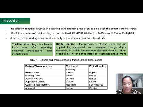 [9th NBMC] Digital Lending for MSMEs in the Philippines: Challenges and Opportunities