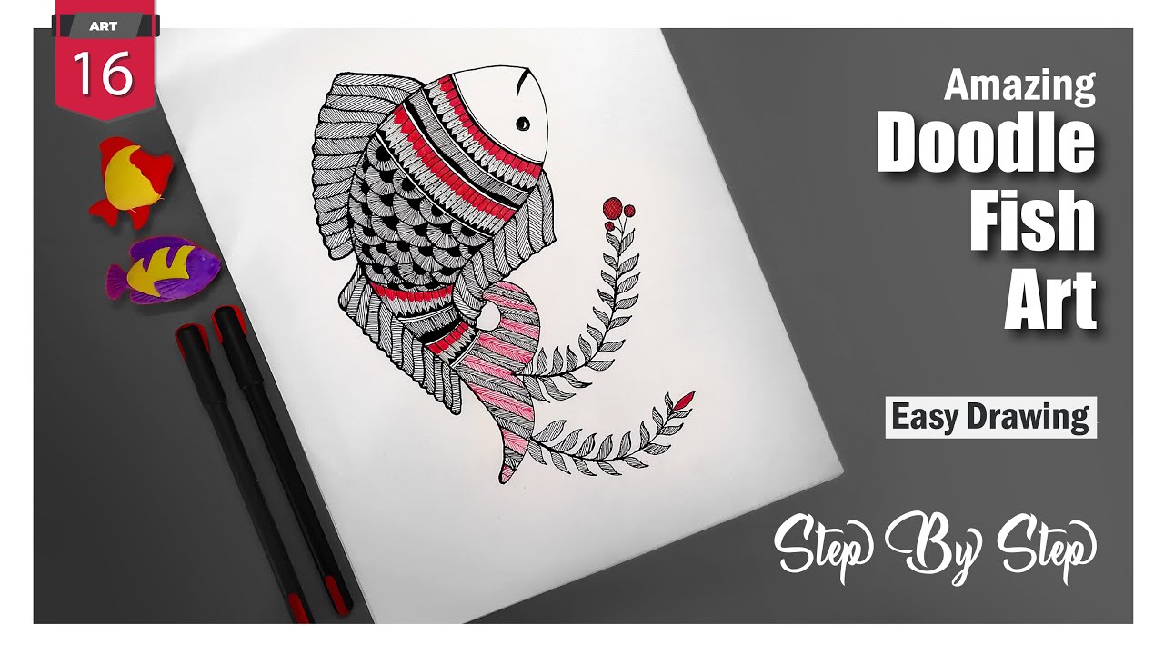 Doodle Fish Art l Step by Step l Speed Drawing