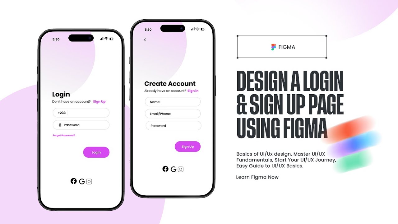 Design a Login & Sign Up UI in Figma | Figma Tutorials