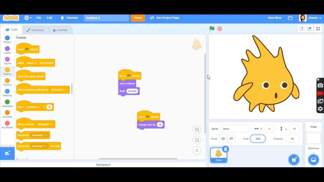 Scratch - How to Resize Sprites?