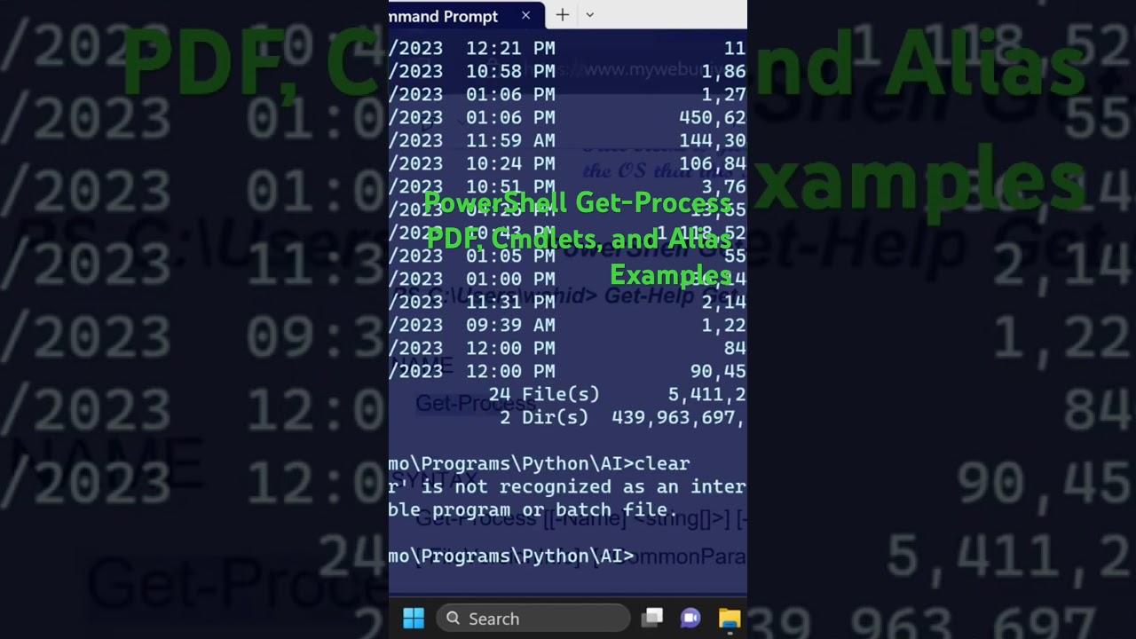 PowerShell Get-Process PDF, Cmdlets, and Alias Examples
