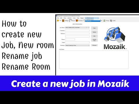 MZ01 How to Create a new Job and Room in Mozaik &Rename them VIRTUCADD #mozaikDesign #mozaikLearning