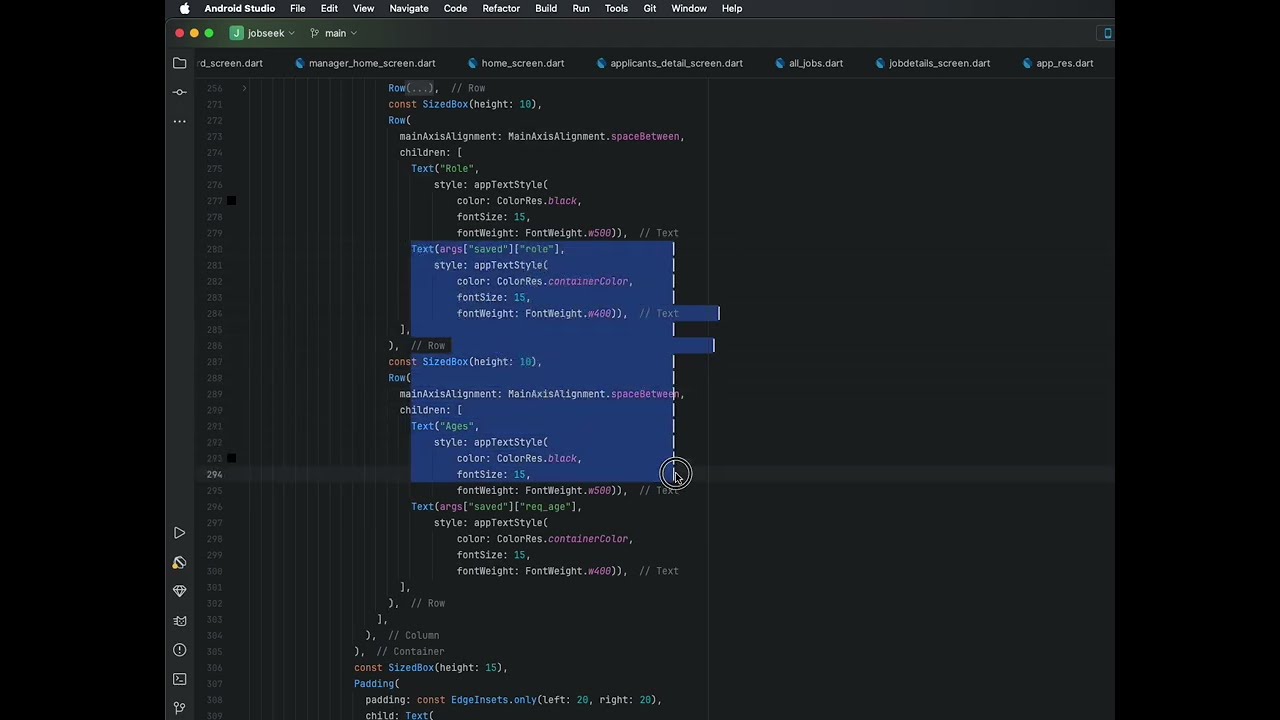 Android Studio multiple cursor problem | android studio problem