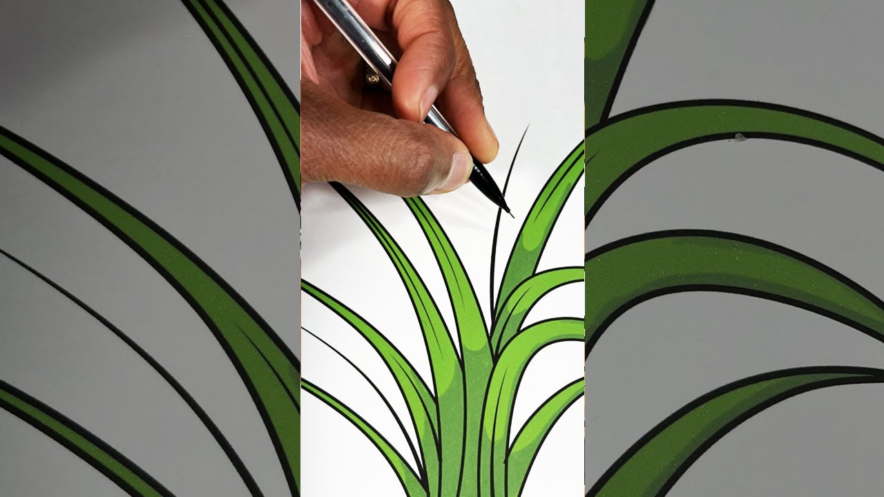 How To Draw Grass | Easy Way! #art #drawing #shorts