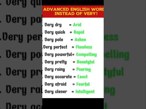 Advanced Words in English Rather than Very! #english #vocabulary #advancedenglish #shorts #synonyms