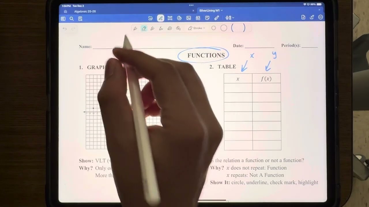 Function or Not a Function on a Graph, Table or Mapping (STAAR Algebra 1)