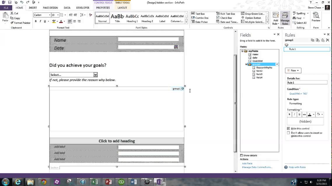 Hidden Section in InfoPath Forms