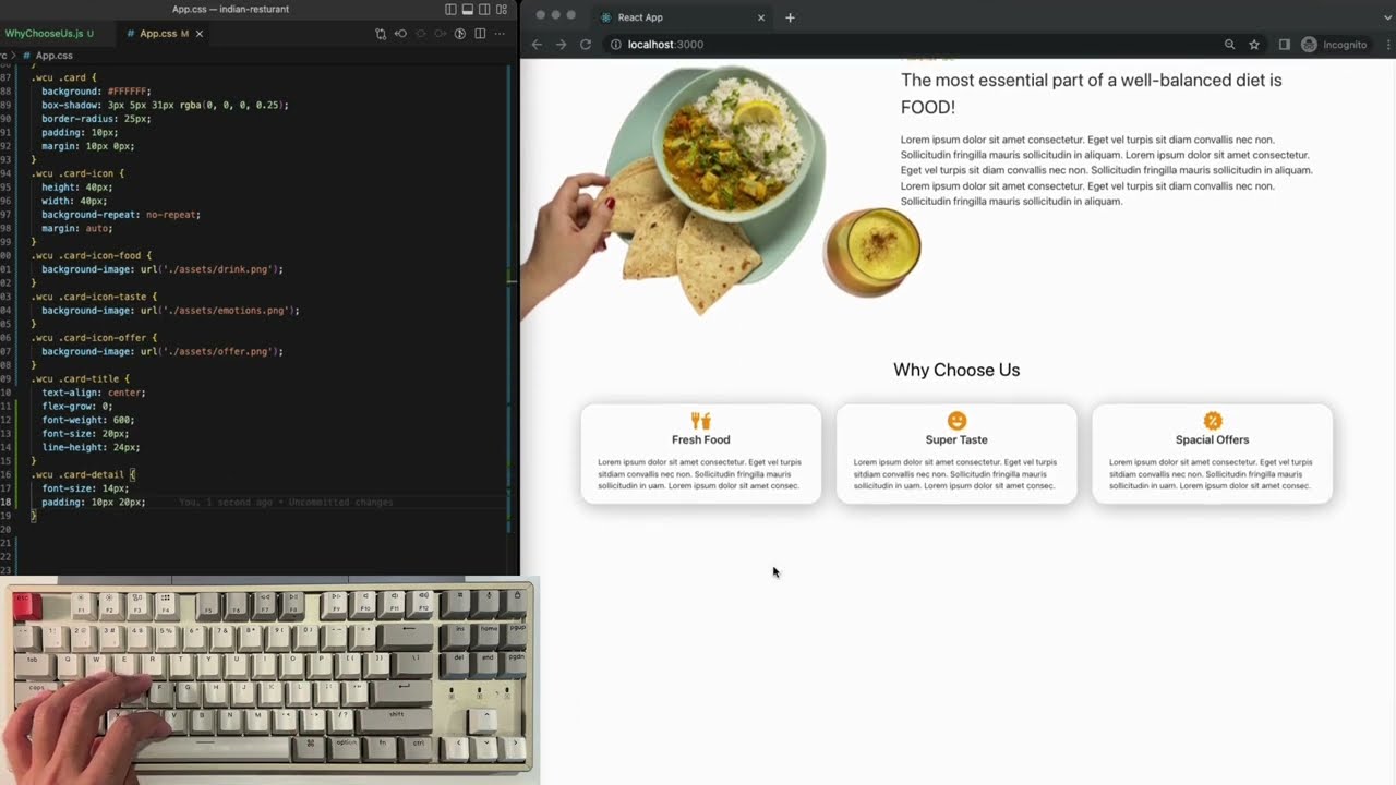 ASMR Programming | Create card with icon using Reactjs CSS | No Talking #asmrprogramming #asmr