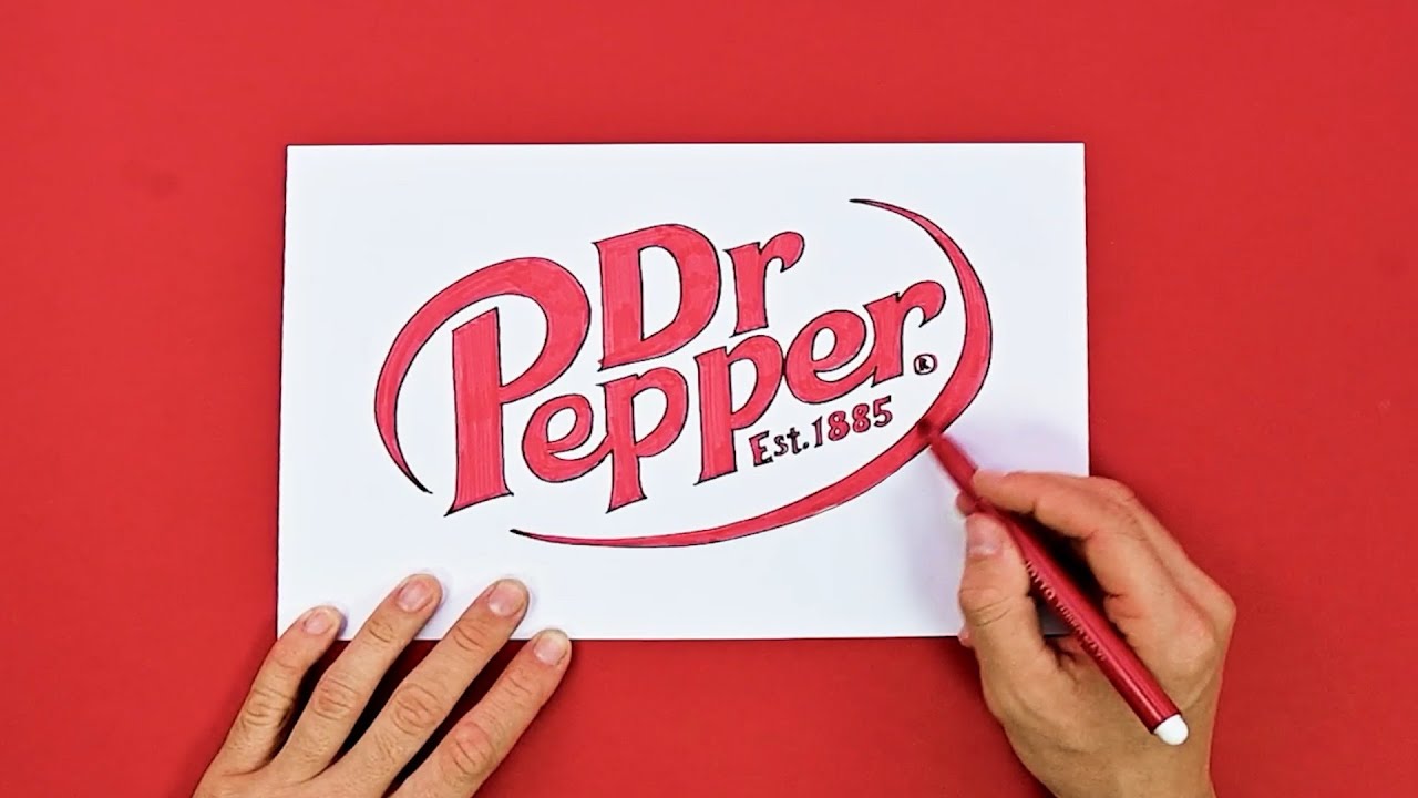How to draw Dr Pepper Logo