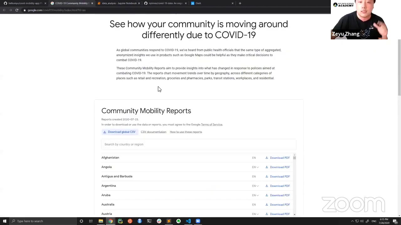Online Workshop: Exploring the COVID-19 Community Mobility Trend with Plotly Dash