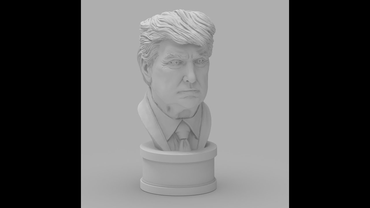 Donald J Trump Hyper Realistic Bust for 3D Printing - Presidential Sculpture STL OBJ