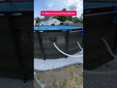 Rock border around above ground pool 💦 #abovegroundpools