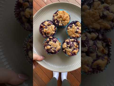 Healthier blueberry and oat muffins 🧁🫐 suitable for toddlers and babies 6 months + #babyledweaning