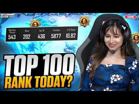 CONQUEROR TOP 100 LIVE😱PLAYING BGMI 3.8 UPDATE😍💥BGMI LIVE |#bgmilive #girlgamer #pubgmobile