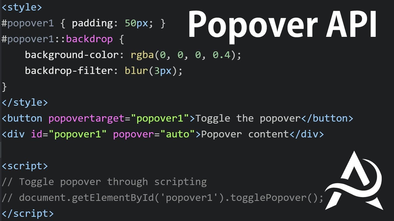 Mastering Popover Web API Programming JavaScript and HTML