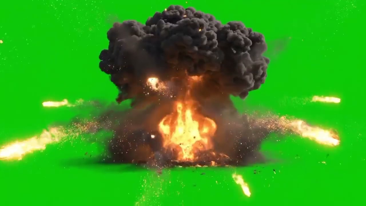 Big Fire Explosion - Green Screen | Big Fire Explosion Green Screen Video | Fire Blast Effect