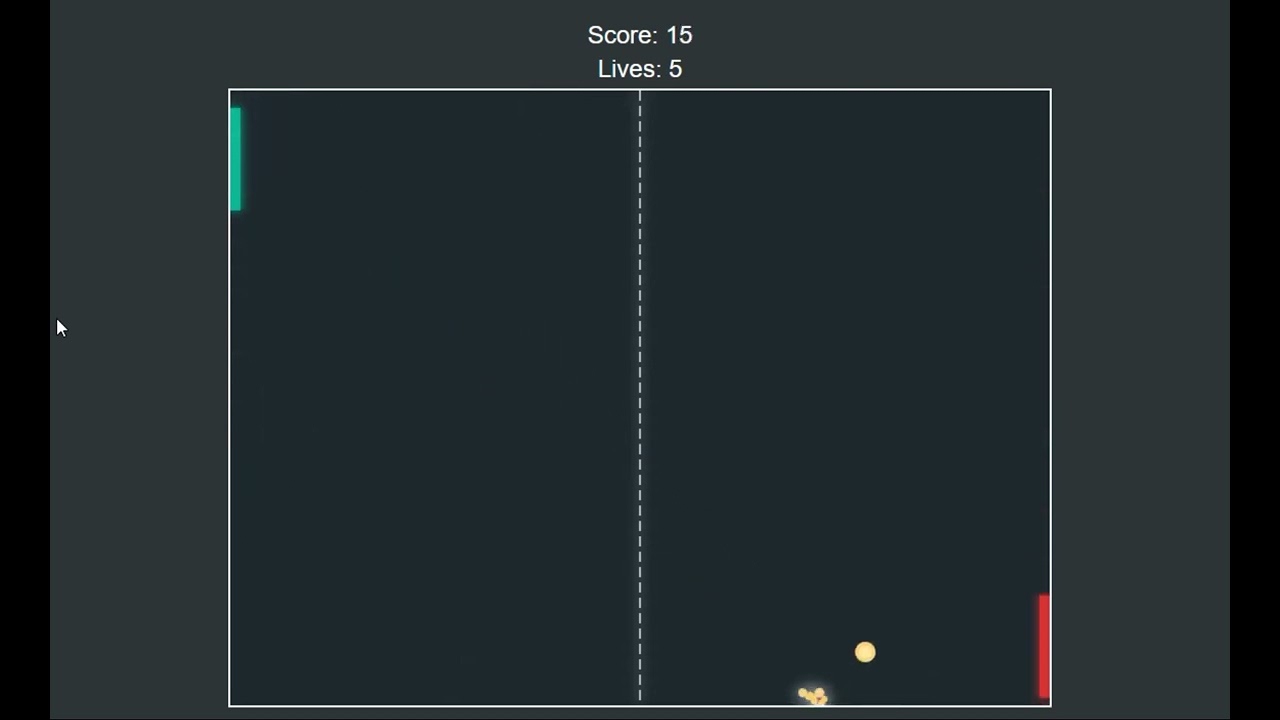 I Build this pong game || Only using html css javascript || Single player game
