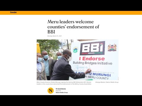 Meru leaders welcome counties’ endorsement of BBI | Daily Nation