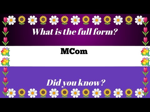 Full Form of MCom.