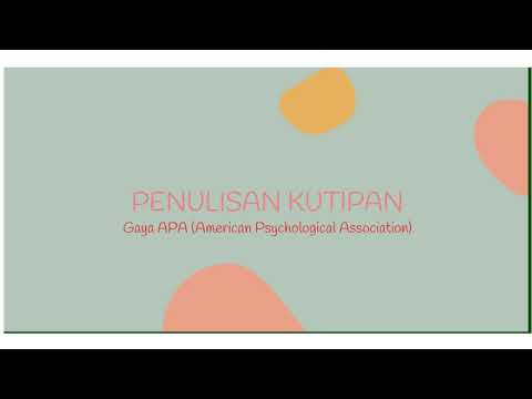 Penulisan Kutipan dengan APA style