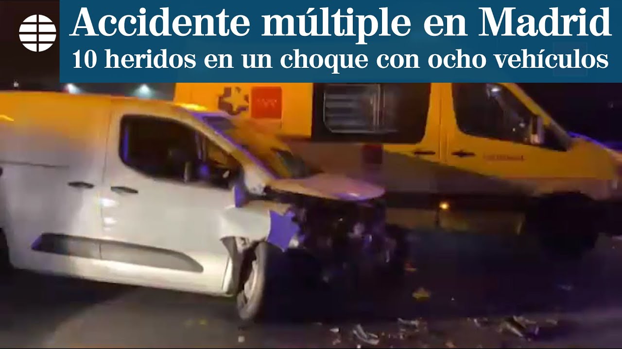10 heridos en un accidente múltiple en la A-5 con 8 vehículos implicados