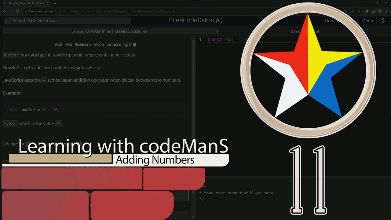 JavaScript Basic 11: Adding Numbers | FreeCodeCamp | JS Algorithms and Data Structures