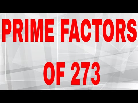 Prime factors of 273|Prime Factorization