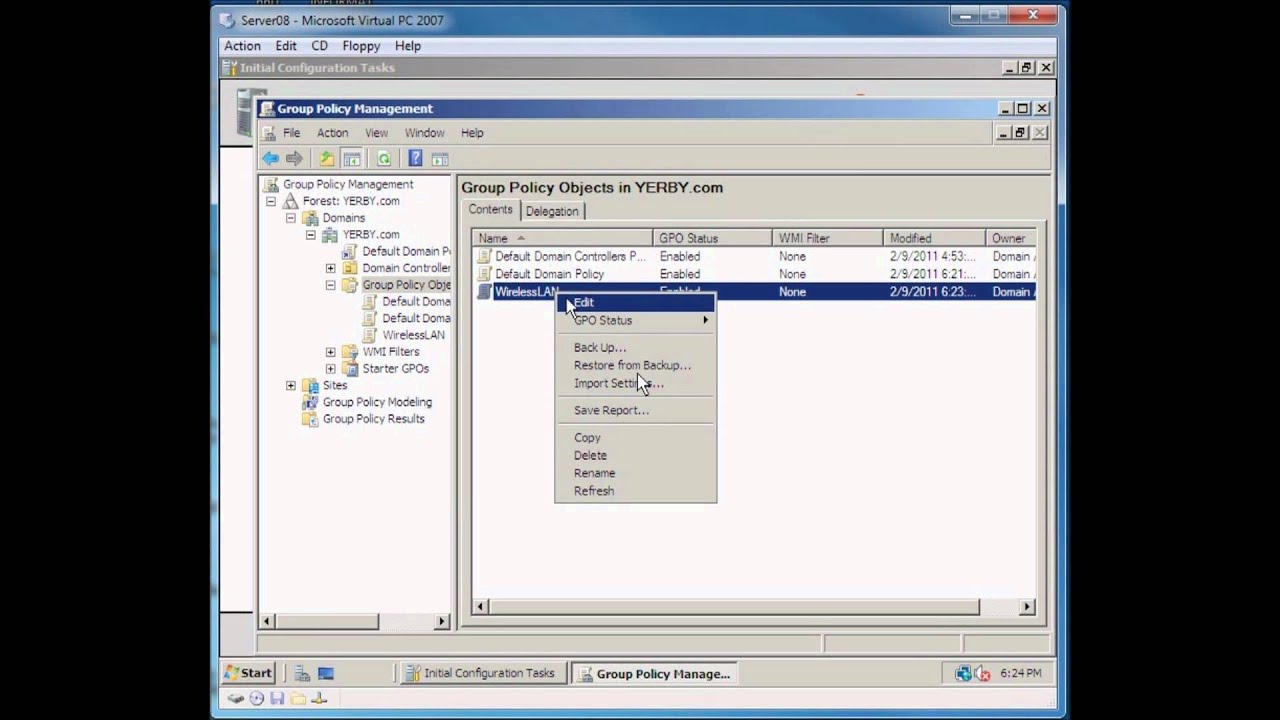 Creating a new Group Policy in Windows Server 2008 R2