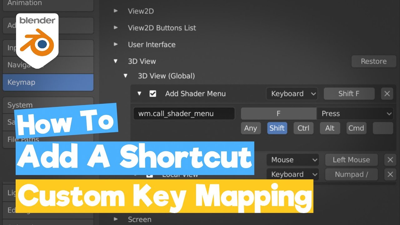 Blender Python Tutorial : Shortcut / Custom Keymap [learn python for beginners]