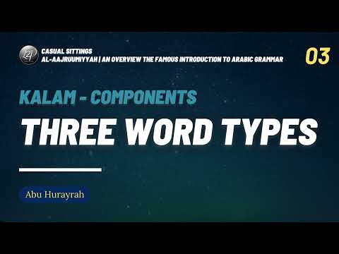 Three Categories of Words in Speech | Overview of al-Aajruumiyyah