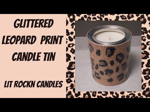 Glitter Leopard Print Candle Tin