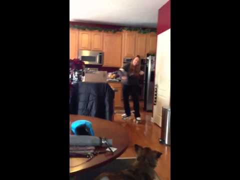 Rollerskating in my kitchen! Lol