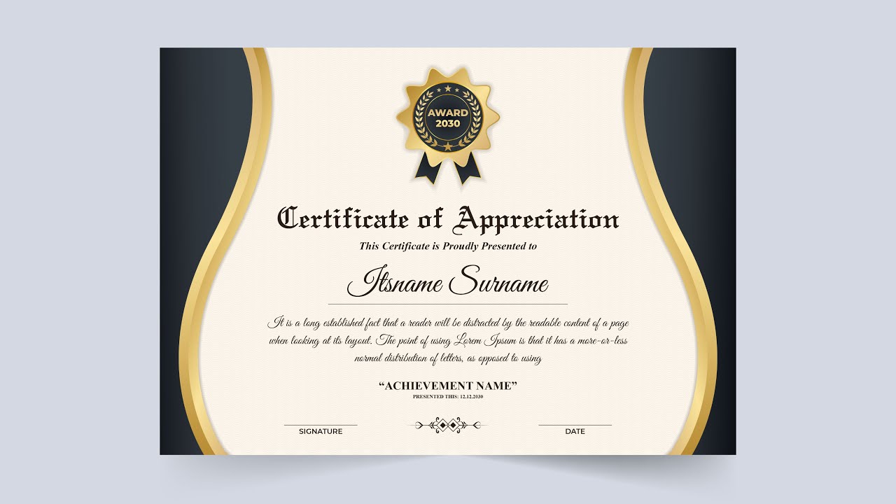 Certificate Template Design Free Download | Professional Business Certificate Vector