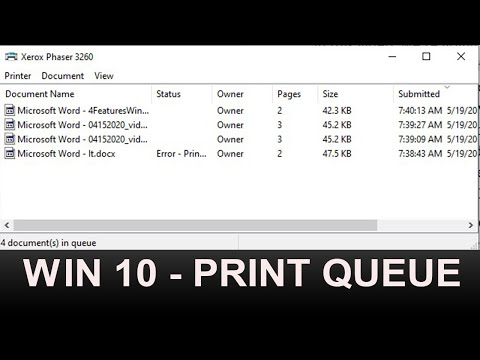 Win 10 - How To Clear The Print Queue