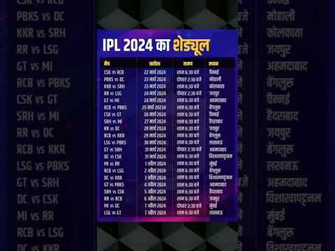 IPL 2024 Time Table | IPL 2024 Full Schedule | IPL 2024 Start Date #cricket #ipl #shorts