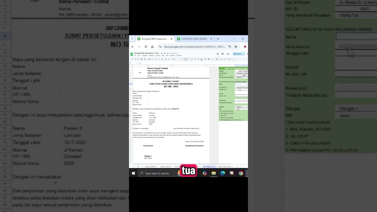 informed consent, surat keterangan sakit ada di RME ini #aplikasirekammedis #rekammedik