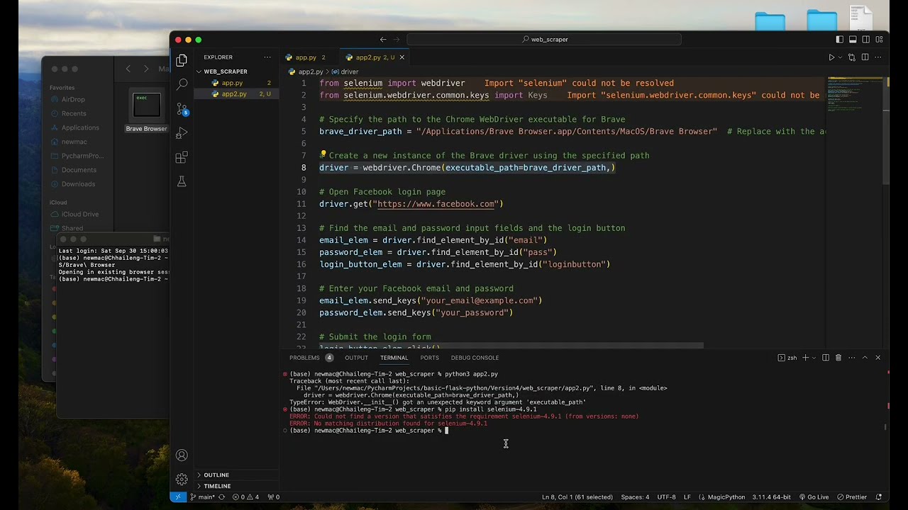 TypeError: WebDriver.__init__() got an unexpected keyword argument 'executable_path'