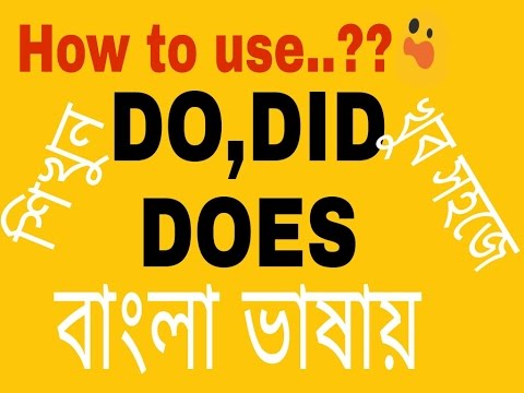 How to use DO,DOES,DID in Bengali| DO, DID,DOES er babohar.