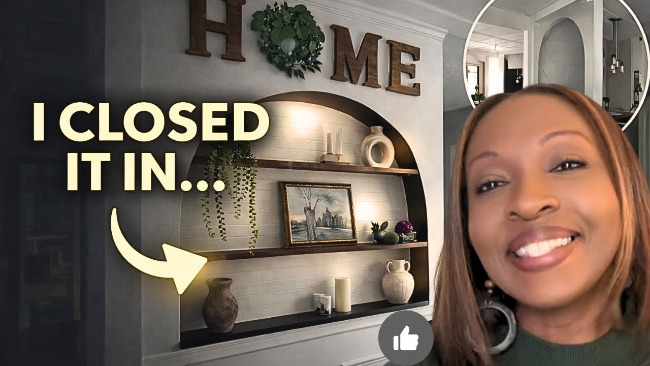 I Closed In This Archway…and it Changed Everything😱|DIY Built-In Niche on a Budget