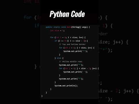 Hollow Square Pattern with Border in Java and Python | Coding Tutorial