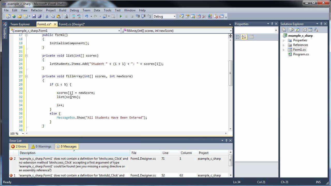 C#.Net Tutorial 14 - Arrays as Parameters and Multi-Dimensional Arrays