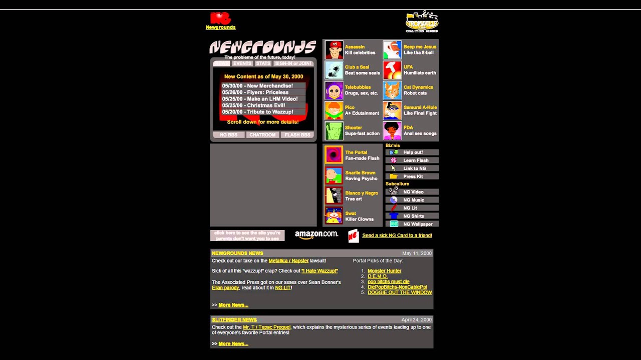 Newgrounds.com in year 2000