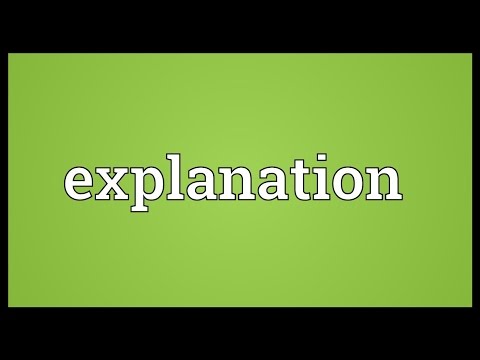 Explanation Meaning