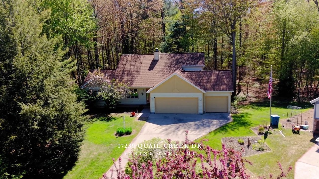 Private Spring Lake Retreat on 2.5 Acres | Pole Barn & Wooded Setting | 17239 Quail Creek Drive