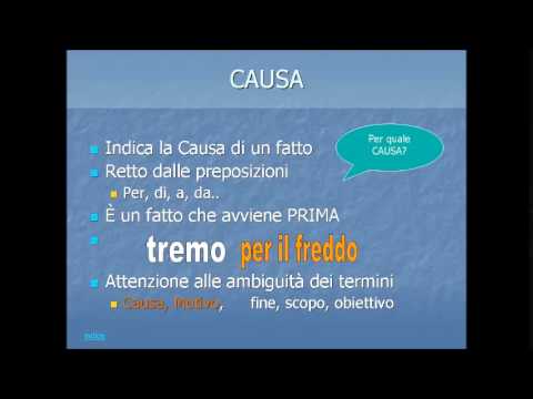 Complemento di causa e il complemento di fine o scopo – Classe virtuale