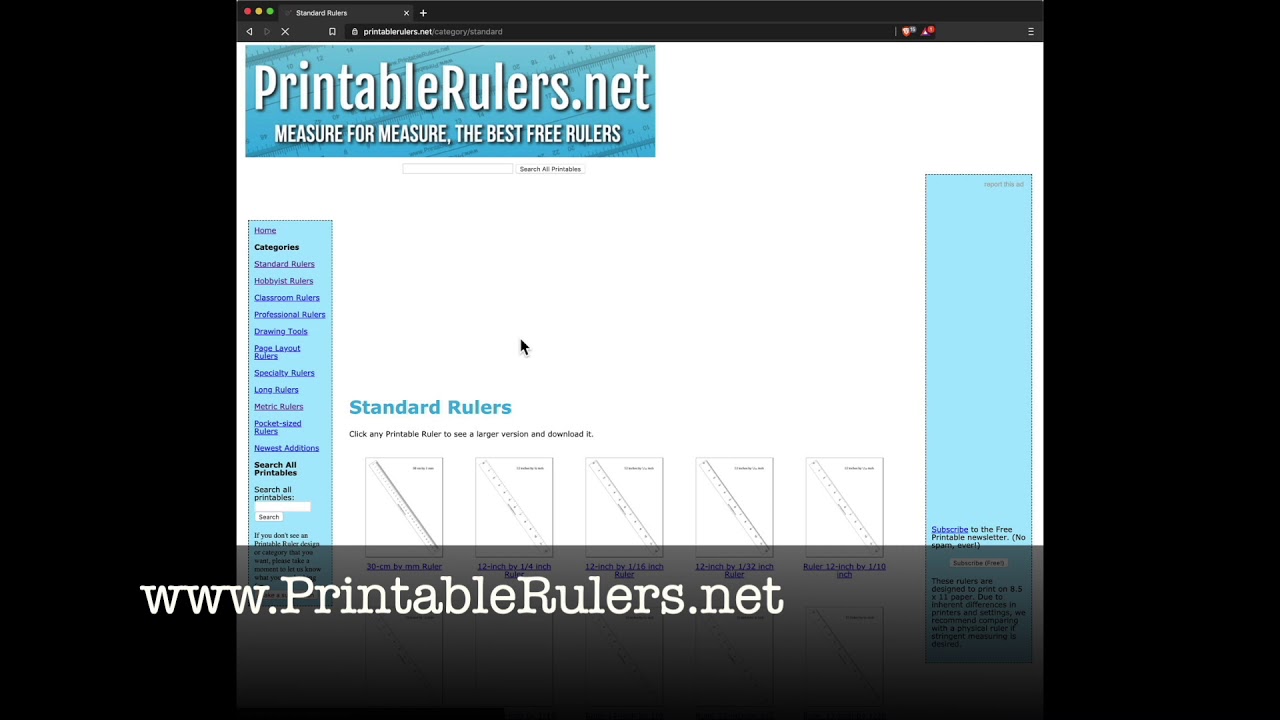 How to Print a Ruler, Yard Stick, or Protector using your printer