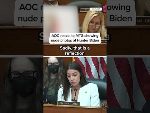 #AOC reacts to #MTG showing nude photos of #HunterBiden