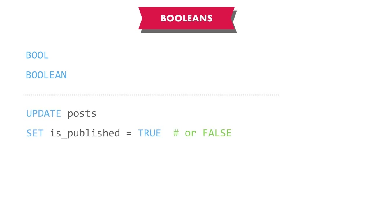 SQL #96 - Boolean Types [By Mosh Hamedani]