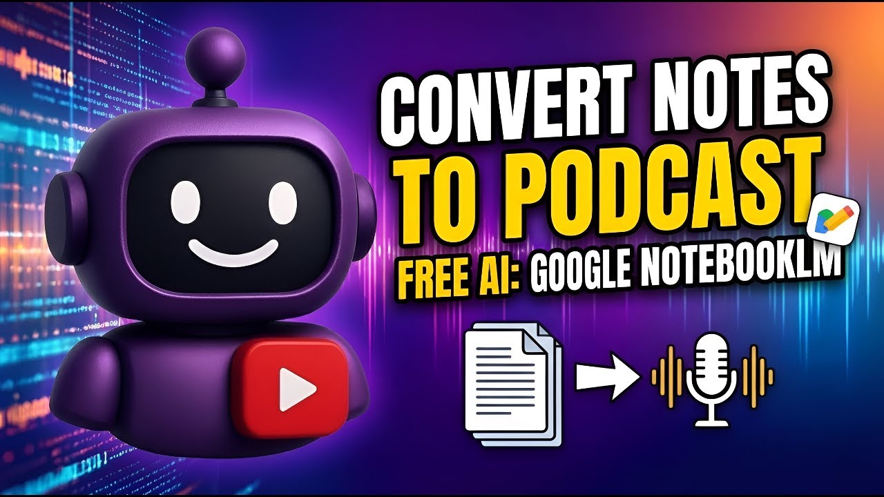 How To Convert Notes to a Podcast (FREE AI): Google NotebookLM